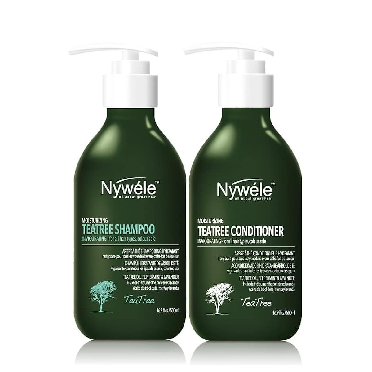 Nywele Tea Tree Mint Shampoo and Conditioner SET 16oz each (Invigorate your scalp)