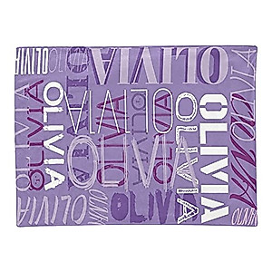 KEEPASSION Customized Blanket with Text Custom Blanket Personalized Flannel Throw Blankets for Adult Kid Birthday Christmas Halloween Mothers Fathers Valentines Day Gift (Purple, 30"x40")