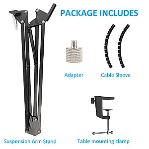 Mic Boom Arm Compatible with Elgato Wave:3 Microphone, Professional Adjustable Scissor Microphone Stand Wave3 by YOUSHARES