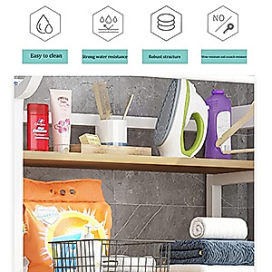 BKGDO Washer Storage Frames Floor Standing for Over Toilet,Balcony Storage Shelf,Storage Shelf Above The Bathroom Drum,Drum Washinghine Bathroom Storage Rack/Black