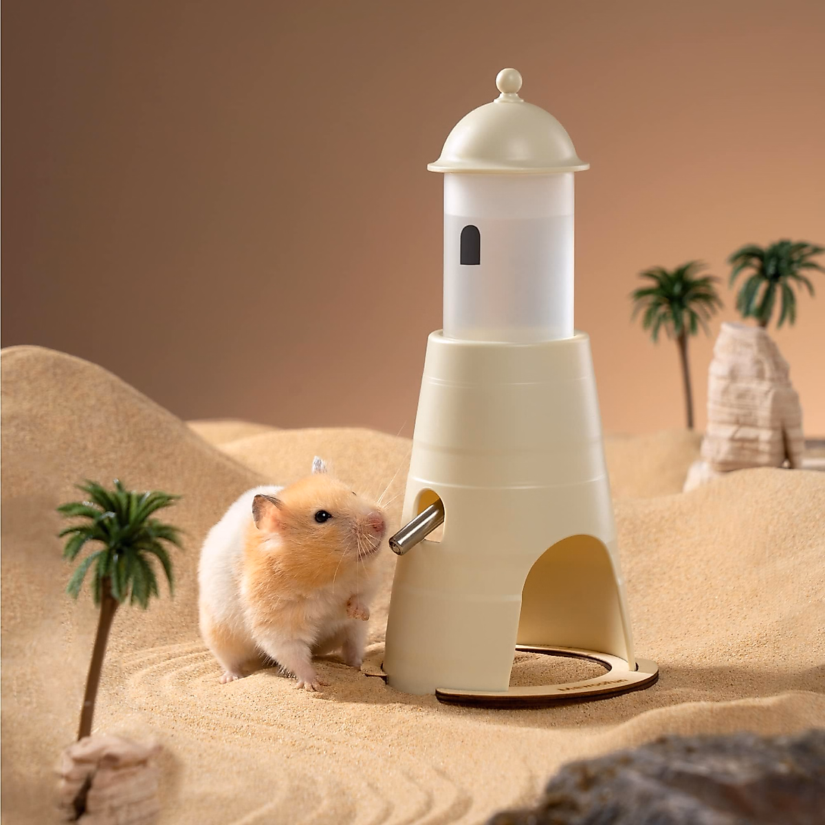 MEWOOFUN Hamster Water Bottle with Stand & Hideout Space for Dwarf Hamsters Gerbils Mice (150ml)
