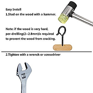 TAIHUIMY 16 Pack Q-Hanger Hooks for Outdoor String Lights, Eye Hooks Screw Christmas Rope Light Clips, Wall Cabinet Ceiling Hooks with Safety Buckle for Wire Party Light Plants Wind Chimes