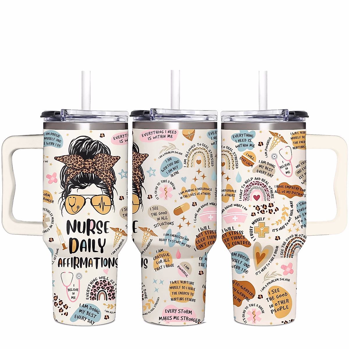 TAMUNBEE Nurse Gifts for Women - Nurse Week, Mothers Day, Birthday, Christmas, Graduation Gifts for Nurses - 40Oz Tumbler With Handle & Straw