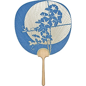 Shiomi Fan 1164 Elegant Fan (Blue) 11.0 x 16.5 inches (28 x 42 cm)