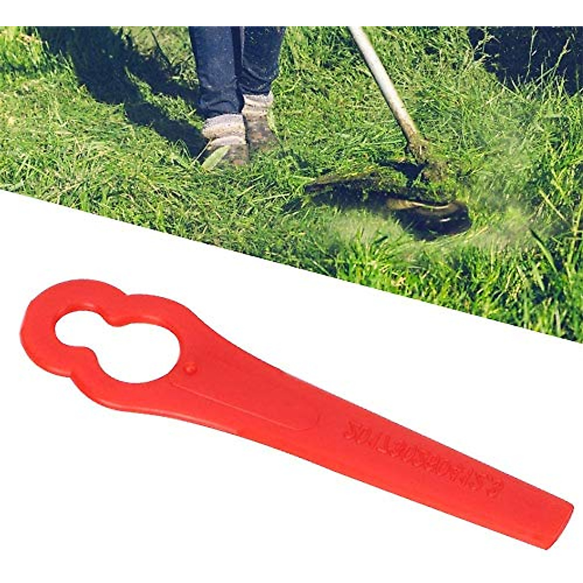 HIN 100 PCS PlasticGrass Trimmer Blade Weed Trimmer Blade 3.3" Plastic Cutters Blades Blade Suitable for STIHL polycut 2-2 FSA 45 Lawn Mower Trimmer Garden Lawn Mower Replacement Accessories Tool