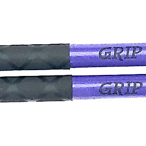 GRIP STIX 15" Long PURPLE with Black NON-SLIP Grip Drumsticks -Ideal for All Drumming, Fitness, Aerobic & Workout Exercises