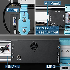 Genmitsu CNC Router Machine 4040-PRO for Woodworking Metal Acrylic MDF Nylon Cutting Milling, GRBL Control, 3 Axis CNC Engraving Machine, Working Area 400 x 400 x 78mm (15.7” x 15.7” x 3.1”)