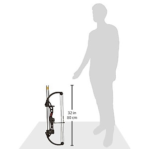 Bear Archery Brave Bow Set for Youth, Right Hand, Black, 26 inch