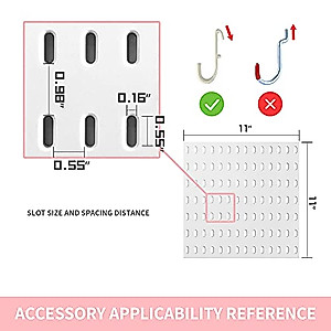 JoyBHole Pegboard Combination Kit with Shelf and Hooks No Punching for Garage Kitchen Living Room Bathroom Office,Pegboard Wall Organizer (White, 33" x 22")