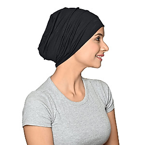 SAKUCHI Chemo Silky Soft Slouchy Snood Bamboo Cap Beanie for Women Cancer Hair Loss Turban Hat Chemo Headwear Women
