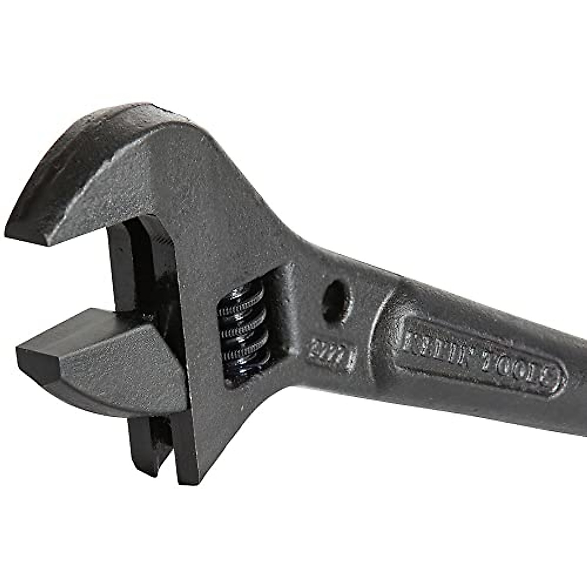 Klein Tools 3227 Extra Wide Adjustable Wrench, Construction Spud Wrench for Up to 1-7/16-Inch Nuts and Bolts, 10-Inch, with Tether Hole
