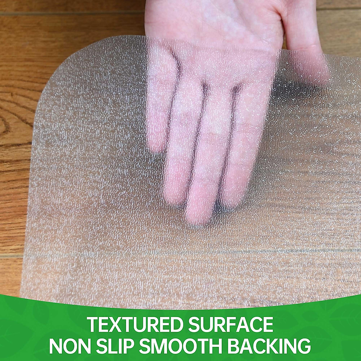 100pointONE Large Chair Mat for Hardwood Floors - 53 x 45 Inches Heavy Duty Large Office Floor Mats for Computer Desk, Easy Glide Floor Protection Mats for Rolling Chairs (45'' x 53'' with Lip)