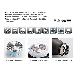 IVMET Aqua Stainless Steel Double Wall Vacuum Insulated Drinking Bottle Flask thermos Hydro Metal reusable Canteen for Sport Fitness Outdoor (Cool Grey, 25.3 Oz/750 ml)