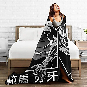Anime Baki The Grappler Baki Hanma Throw Blanket Ultra-Soft Micro Fleece Cozy Warm Suitable for All Living Rooms/Bedrooms/Sofa 40"X30"