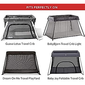 Travel Crib Sheet 100% Organic Cotton Fits Guava Lotus, Baby Bjorn, Dream on Me Travel Crib Light Playard, Ultra Soft Breathable Sheet, Unisex, Boys & Girls