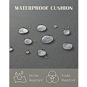 WHIZMIA Patio Chair Cushion for Outdoor Furniture 19x19x4 Inch, Waterproof Outdoor Seat Cushions for Patio Furniture, Garden Sofa Couch Chair Cushions with Ties, Set of 2, Dark Gray