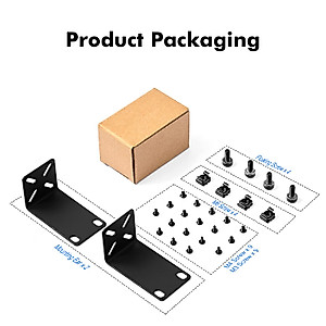 MokerLink Rack Mount Kit for 12.6 inch Switches, Adjustable Hole Distance 14-30mm, Mount a 12.6 Wide to a 19 Equipment Rack, Compatible for Netgear, Cisco, D-Link, TRENDnet, Dell 12.6 inch Products