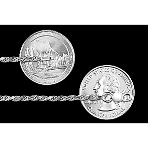 Sterling Silver Diamond-Cut Rope Chain 3mm Solid 925 Italy New Necklace 22"