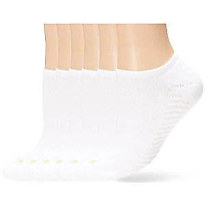 HUE womens Massaging 6-pack fashion liner socks, White, One Size US