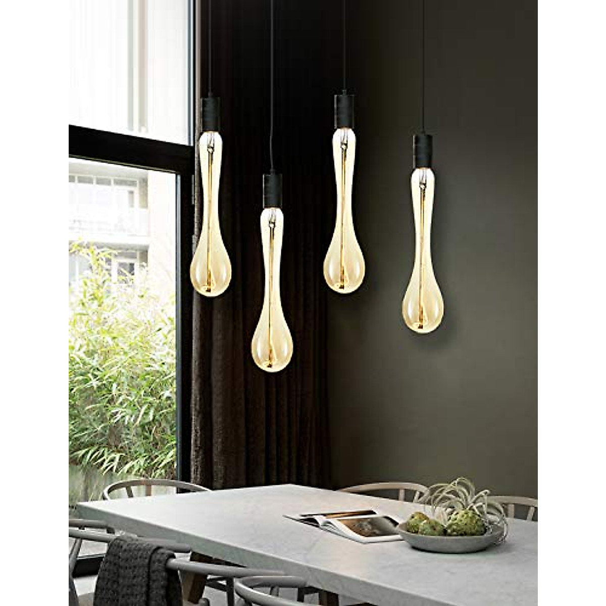 Beilf Decorative Oversized Edison Light Bulbs with E26 Base, Amber Glass, 4W Warm White 2200K, Dimmable, Large Led Filament Specialty Light Bulbs for Decorating Your Home