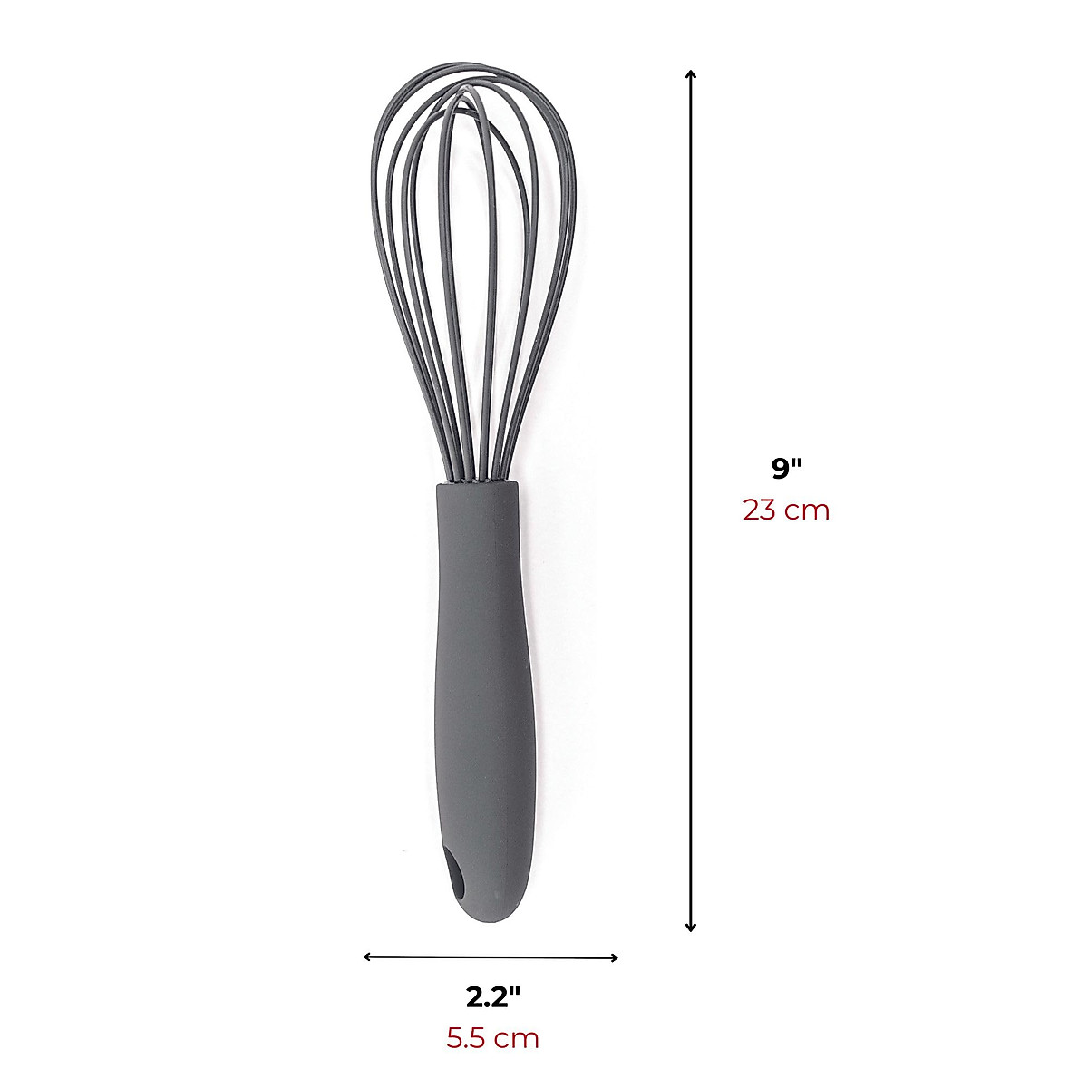 Gourmet By Starfrit 080317-006-0000 Silicone Whisk Utensils, NORMAL, Gray