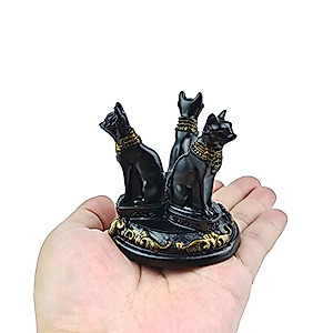 OmyLens Bast Bastet Cats Crystal Ball Stand Sphere Display, Natural Healing Feng Shui Glass Orb Holder Base Statue Decoration, for 40mm-80mm Ball
