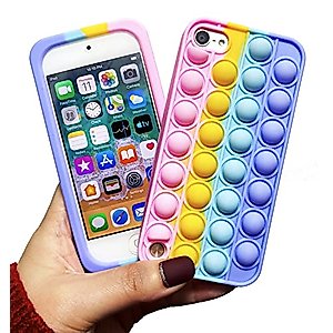 Case for iPod Touch 7 Cute Bubble Pop iPod Touch 6/5 Case Push Fidget Sensory Soft Silicone Stress Reliever Cover Compatible with iPod Touch 5th/6th/7th Generation