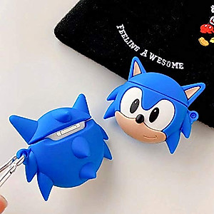 Funny 3D Cartoon Characters Silicone Design, Soft Leather Carabiner Protective Cover, Suitable for Fashionable Girls Children Teen Boys Airpods 1/2 case