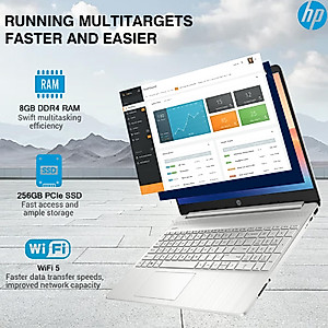 HP Laptop Computer, 15.6 Inch HD Touchscreen Display, 11th Gen Intel Core i3-1115G4(Beat i5-1035G4), 8GB RAM, 256GB SSD, Windows 11 Pro, Webcam, HDMI, WiFi 5, Silver, PCM