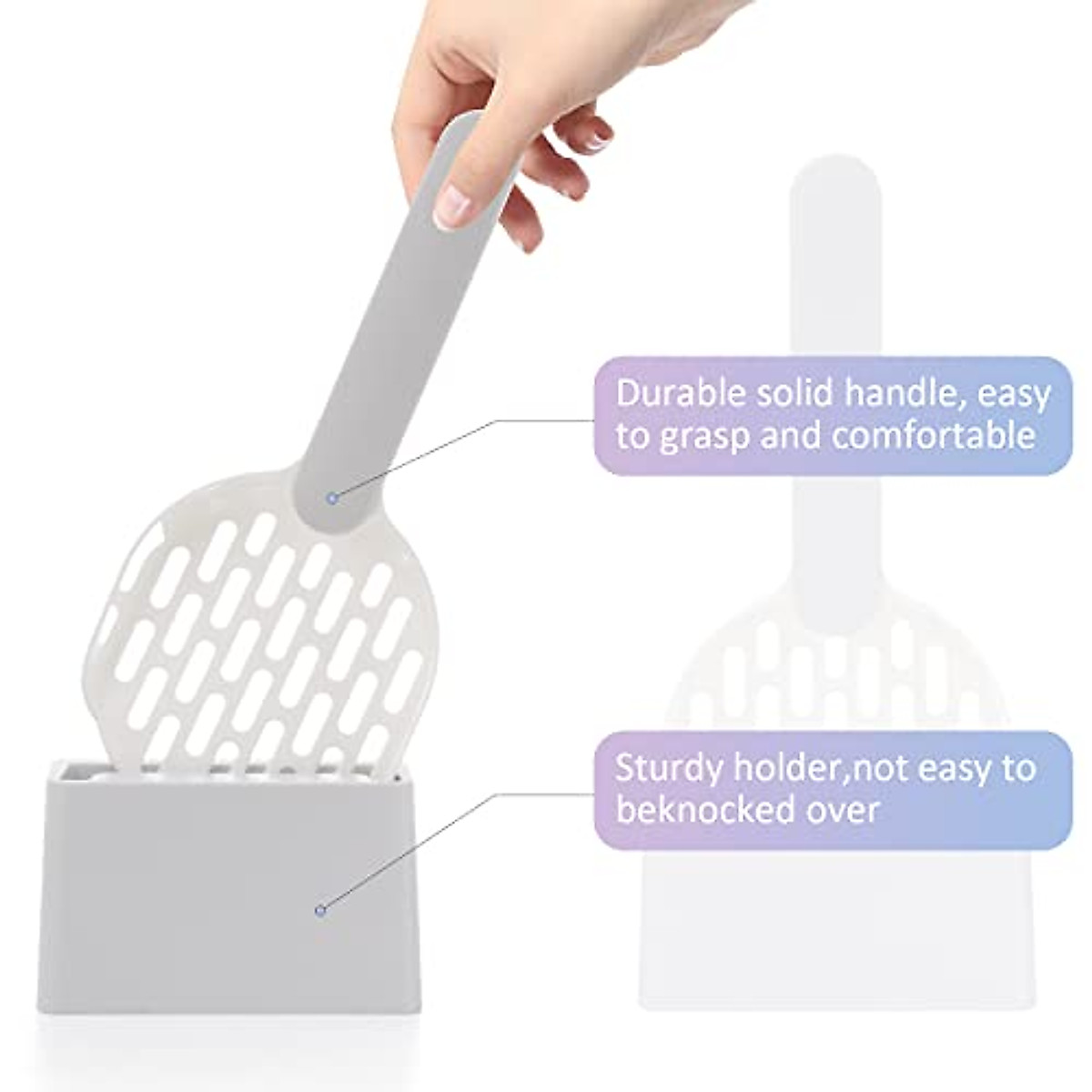 Foldable Cat Litter Box with Lid, Fully Enclosed Anti-Splashing Cat Kitty Litter Pan with Handle, Large Cat Potty Front Entry Top Exit, Drawer Type Cat Toilet Easy Clean with Fashion Cat Litter Scoop