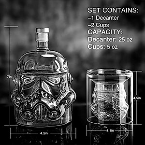 Whiskey Decanter Set Transparent Creative with 2 150ml Glasses, Whiskey Carafe for Brandy,Scotch,Vodka,Gifts for Dad,Husband,Boyfriend