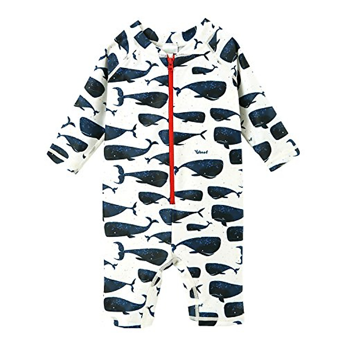 YOBAAF Baby Swimsuit/Long Sleeve Rash Guard UPF 50+ (12-24M, Whale)