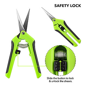 2PCS Ergonomic Spring-Action Scissors,Spring-Loaded Craft Shears with Stainless Steel Blades,Slide Lock,and Anti-Slip Grips,Heavy-Duty All-Purpose Craft Scissors,Arts and Crafts Scrapbooking Tool