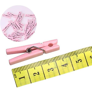 Tayarana Mini Plastic Clothepins for Baby Shower Party Favors Decorations Supplies (60pcs Pink)