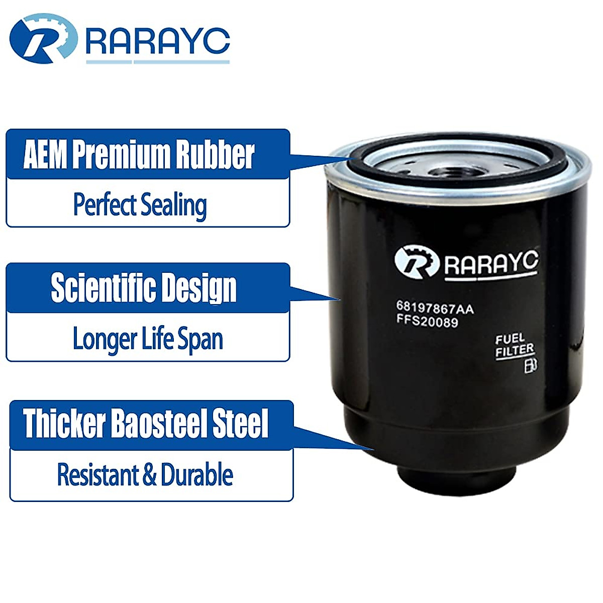 Fuel Filter Water Separator Set 6.7L Cummins Diesel | Replacement for 2013-2018 Dodge Ram 2500 3500 4500 5500 | Replaces# 68197867AA, 68157291AA