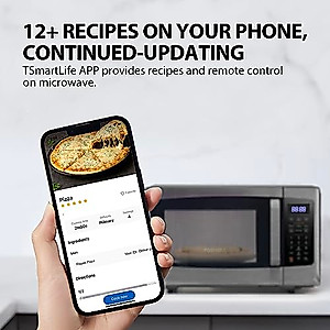 TOSHIBA ML-SEM23P(BS) Smart Countertop Microwave, Voice Control with Alexa, Free Recipes in APP, Kitchen Essentials, Mute Function & ECO Mode, 900W, 0.9 Cu Ft, With 10.6" Turntable, Black Stainless Steel