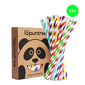 200 Kraft multiple color Biodegradable co-Friendly Biodegradable Paper Drinking Straws Bulk for Party Supplies