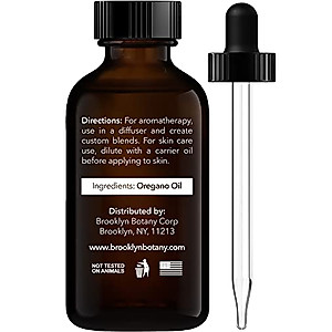 Brooklyn Botany Oregano Essential Oil – 100% Pure and Natural – Therapeutic Grade Essential Oil with Dropper - Oregano Oil for Aromatherapy and Diffuser - 1 Fl. OZ