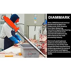 Diammark Packinghouse Steel - 10 Inch Rod Length - Fine Cut - Made In Germany - Extra Hardening To Handle Forged Knives And Extend Life Of Sharpener