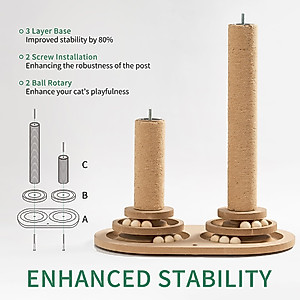 Large Cat Scratching Post - Sturdy Indoor Cute Cat Scratcher Sisal Fun Scratching Posts with Hanging Ball Large Cat Tree for Kittens Smaller Cats 22" Tall