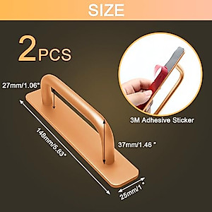 Biaungdo 2 Pcs Self-Stick Instant Cabinet Handles Pulls, Aluminum Alloy Drawer Push Pull Kitchen Door Handles Hardware with Adhesive for Wardrobe, Bathroom, Dresser, Closet(5.83", Rose Gold)
