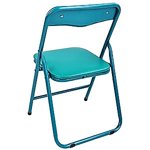Elevon Pack of 2 Steel Frame Metal Foam Padded Folding Chairs for Kids, Green/Red