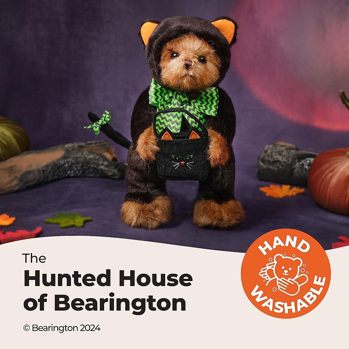 Bearington Collection Swoop Ghost Plush, 7 Inch Halloween Toys