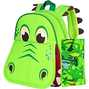 gxtvo Dinosaur Backpack for Boys, Toddler Kids Preschool Bookbag, 12" Cute Cartoon Animal Schoolbag