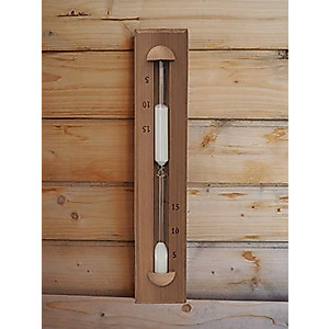 HSE Deluxe Cedar Wall-Mounted Rotating Sauna Sand Timer-15 Minutes-Choose Your Sand Color (15 Minutes, White)