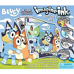 Bluey Imagine Ink 4-in-1 Activity Set with Magic Ink Books and a Mess Free Marker
