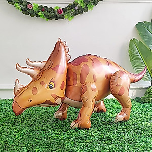 Large Self Standing Dinosaur 3pcs 38inch Tyrannosaurus Ankylosaurus Triceratops Balloons for Birthday Party Decoration Kit Party Supplies Decorations Gift (mixed)