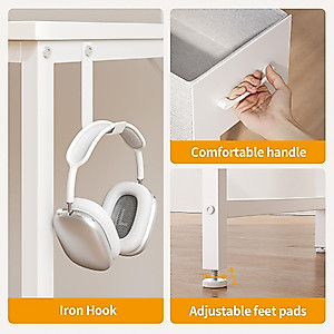 CubiCubi Computer Desk with 2 Drawers, 40 Inch Small Home Office Desk Study Writing Table, White