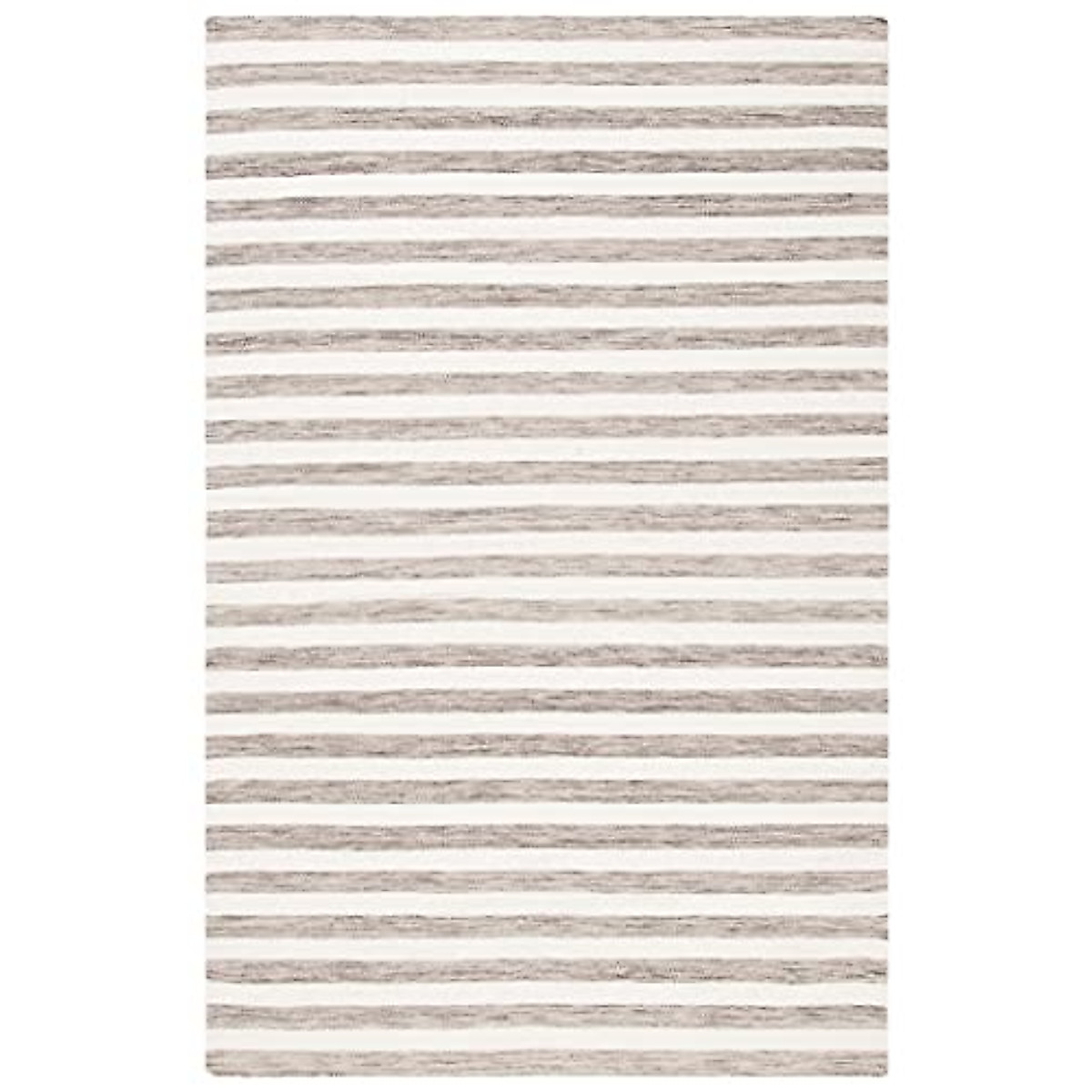 SAFAVIEH Dhurries Collection 5' x 8' Brown / Ivory DHU575E Handmade Flatweave Premium Wool Area Rug