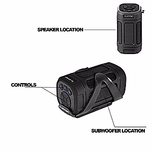 Clearon Portable Bluetooth 5.0 Speaker Wireless Waterproof Speaker with Bike Mount & Remote – Premium Sound Quality & Loud 8W Mini Speaker – 15 Hours of Playtime & 100 ft Range (Black)
